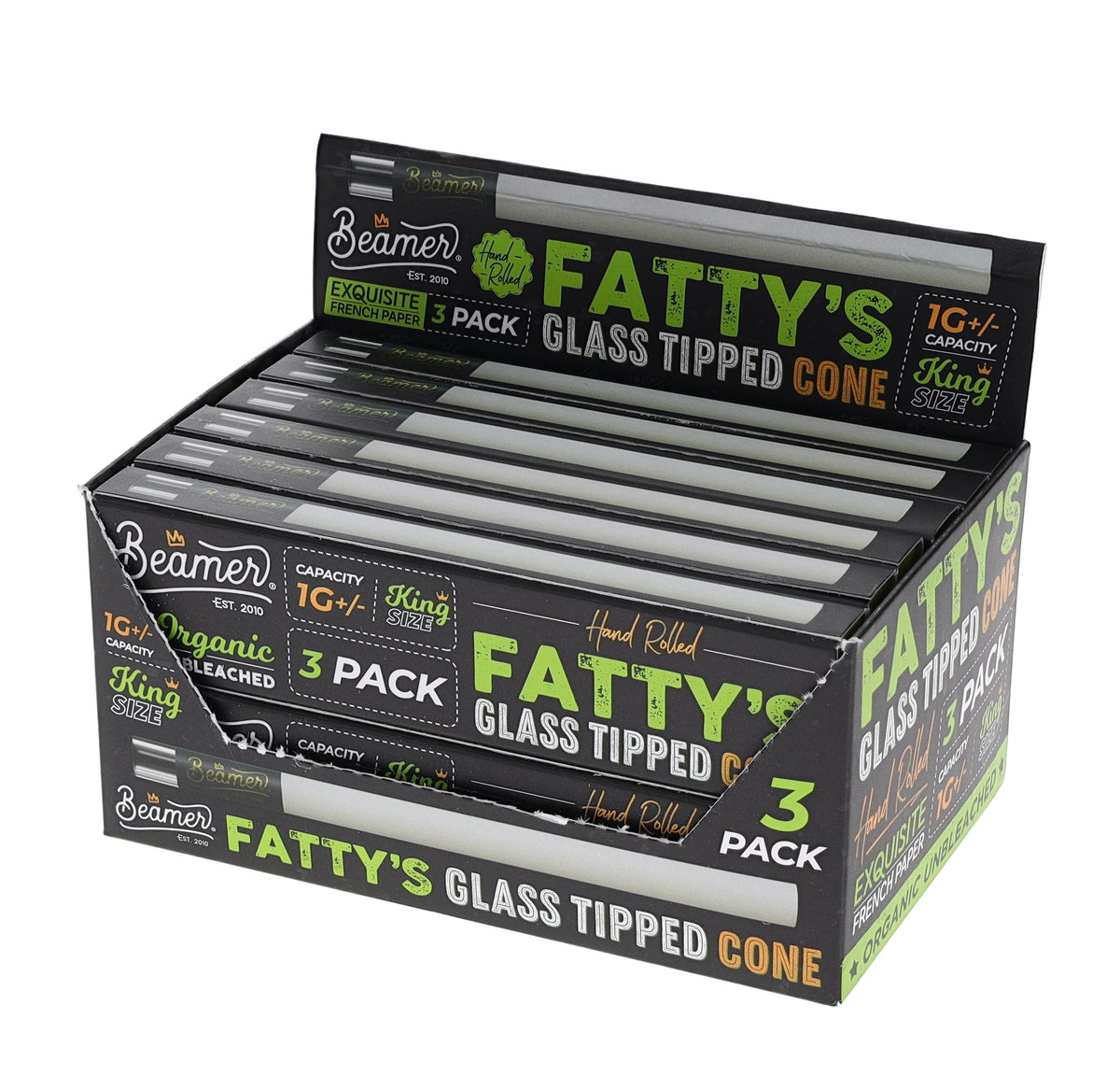 Fatty's Organic Unbleached Glass-Tipped Cones - 3Ct Packs — SmokeHouse ...